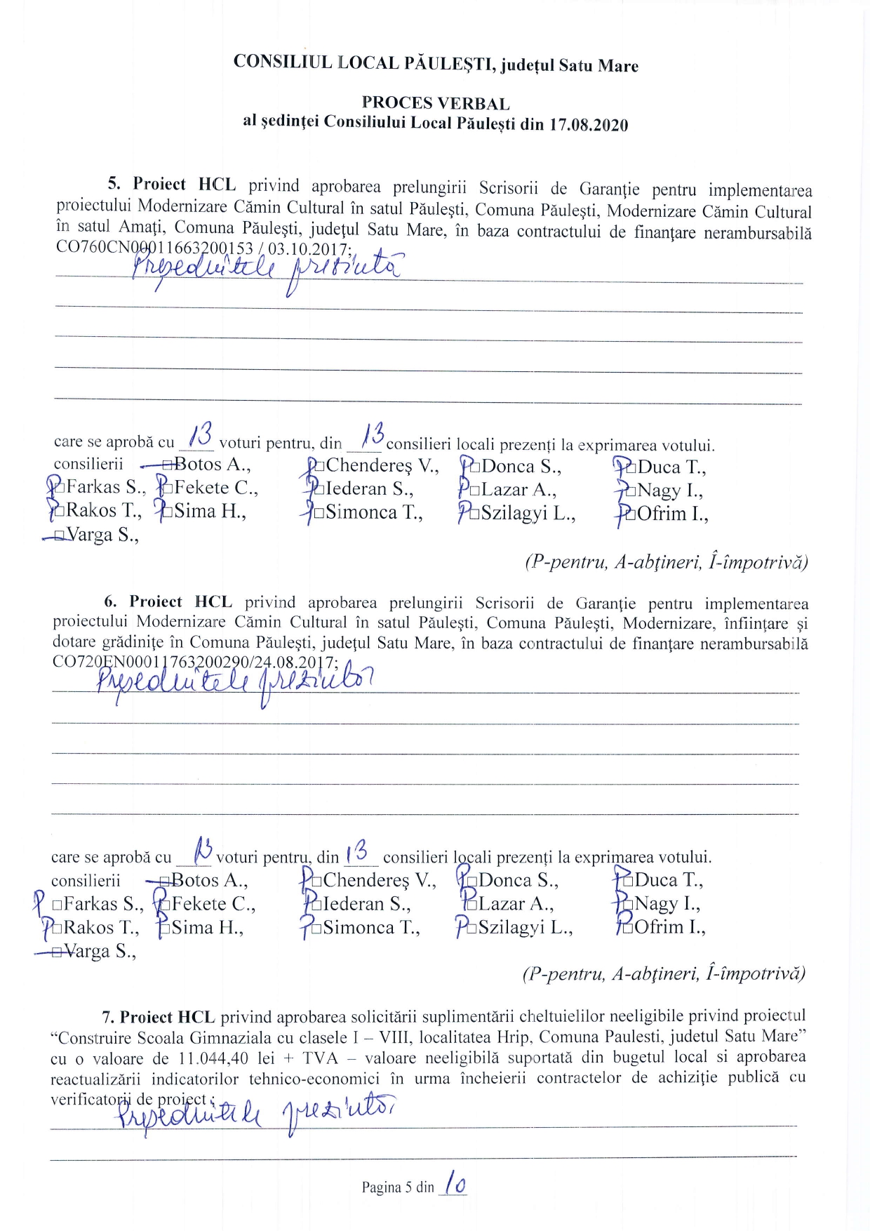 Proces verbal sedinta CL 01.09.2020 | Primăria Păuleşti - Satu Mare